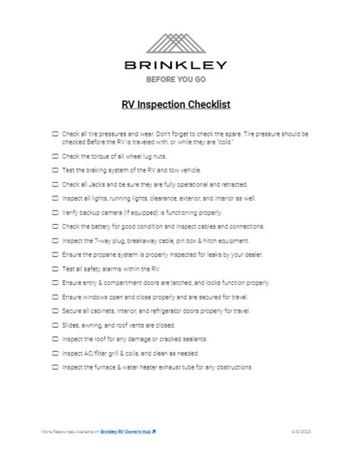 Model I & Ix Owner's Hub | Brinkley RV